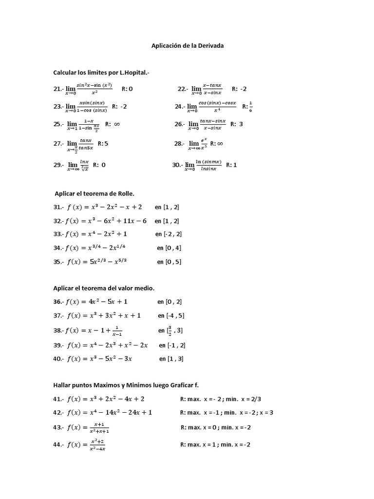 Aplicacion de La Derivada | PDF