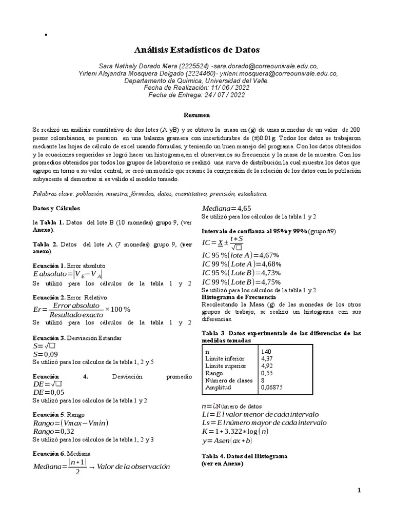 Analisis Estadisticos de Datos | PDF | Estadísticas | Histograma