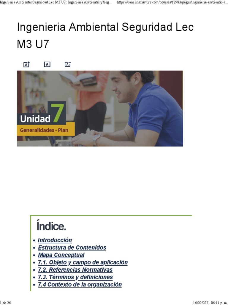 Ingenieria Ambiental Seguridad Lec M3 U7 Ingeniería Ambiental y Seguridad Industrial - II-8013 ...