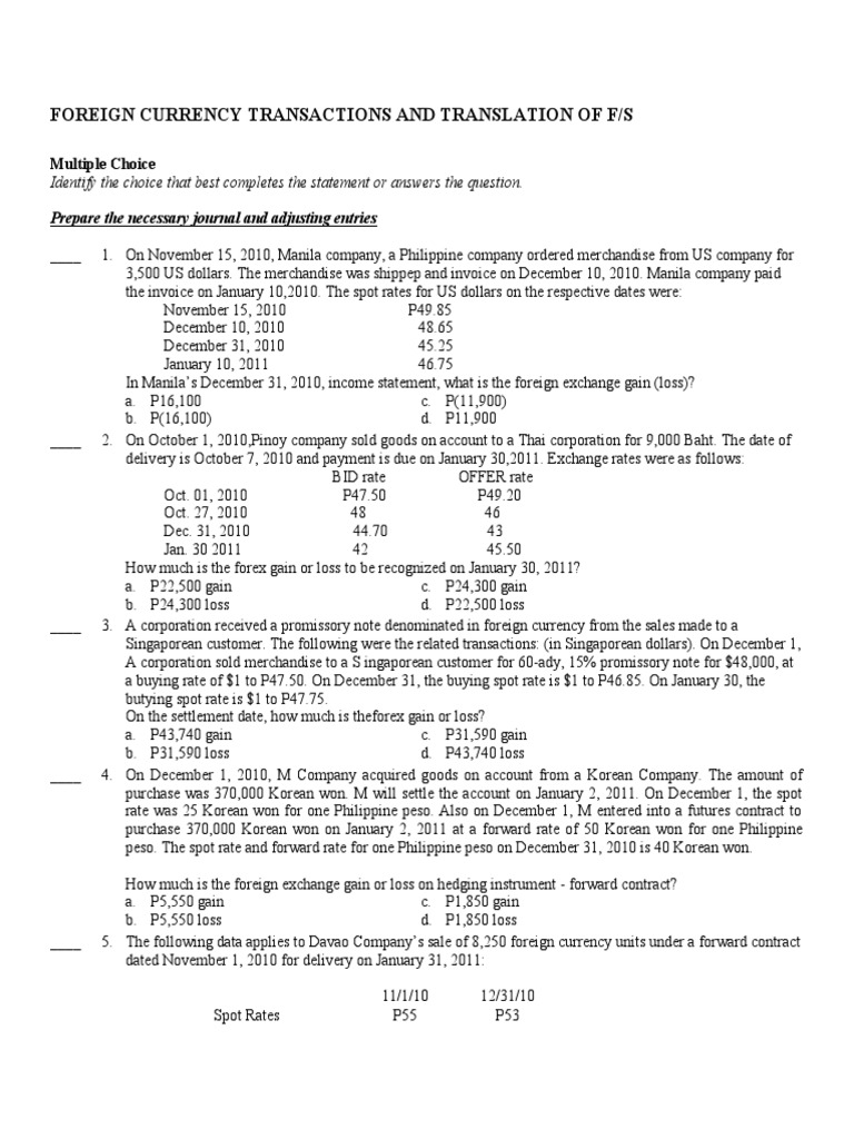 Foreign Currency | PDF | Option (Finance) | Futures Contract