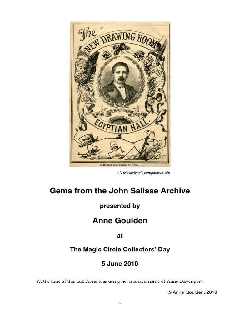 Goulden Anne 2010 Collectors Day. JSA Gems | PDF | Mediumship | Magic ...