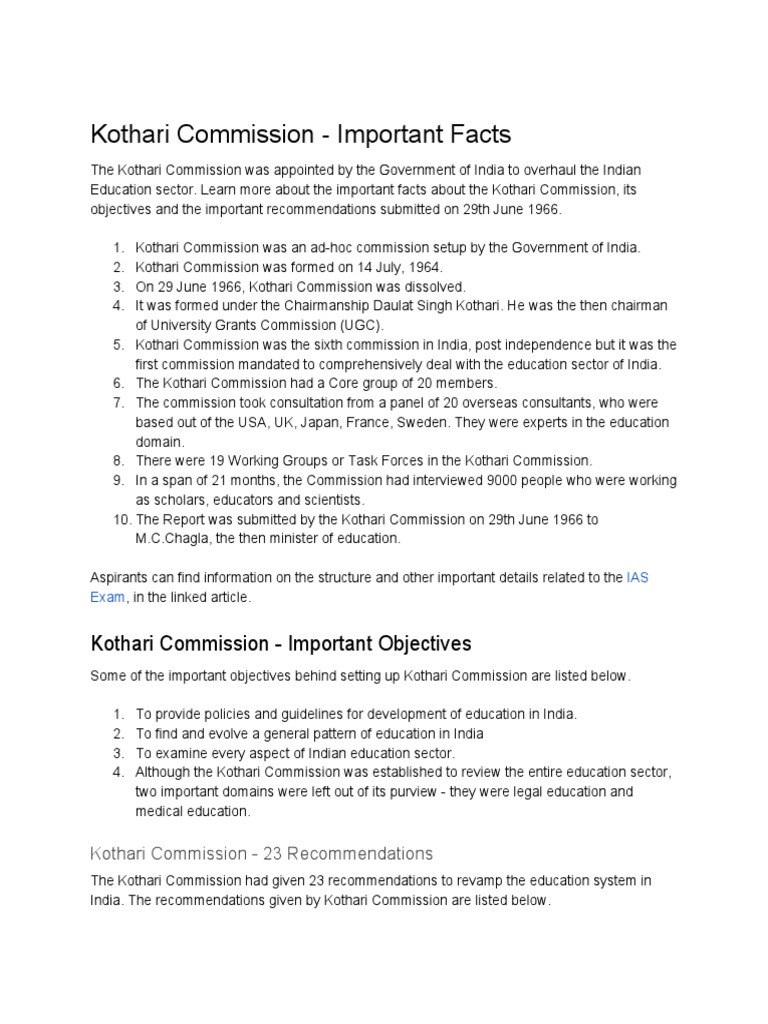 Kothari Commission | PDF