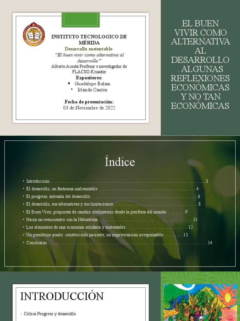 Exposición. El Buen Vivir como alternativa al desarrollo | PDF ...