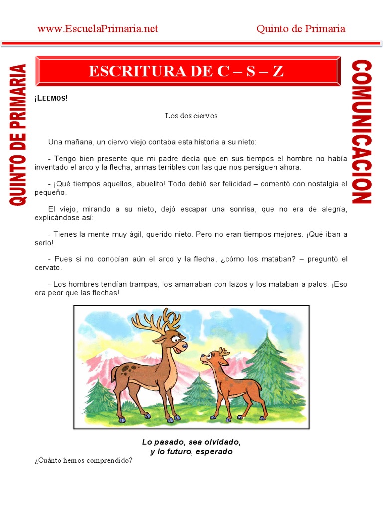 Escritura de C S Z para Quinto de Primaria | PDF