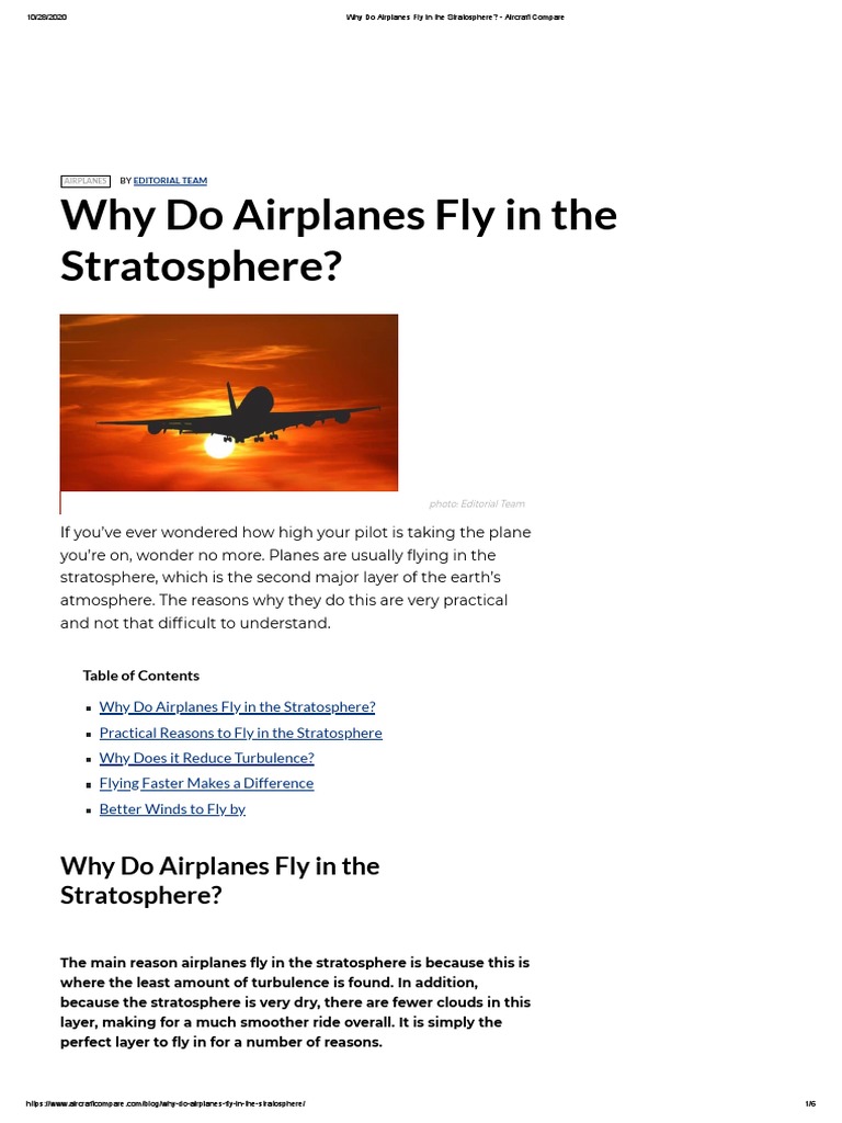 Why Do Airplanes Fly in the Stratosphere_ - Aircraft Compare | PDF ...