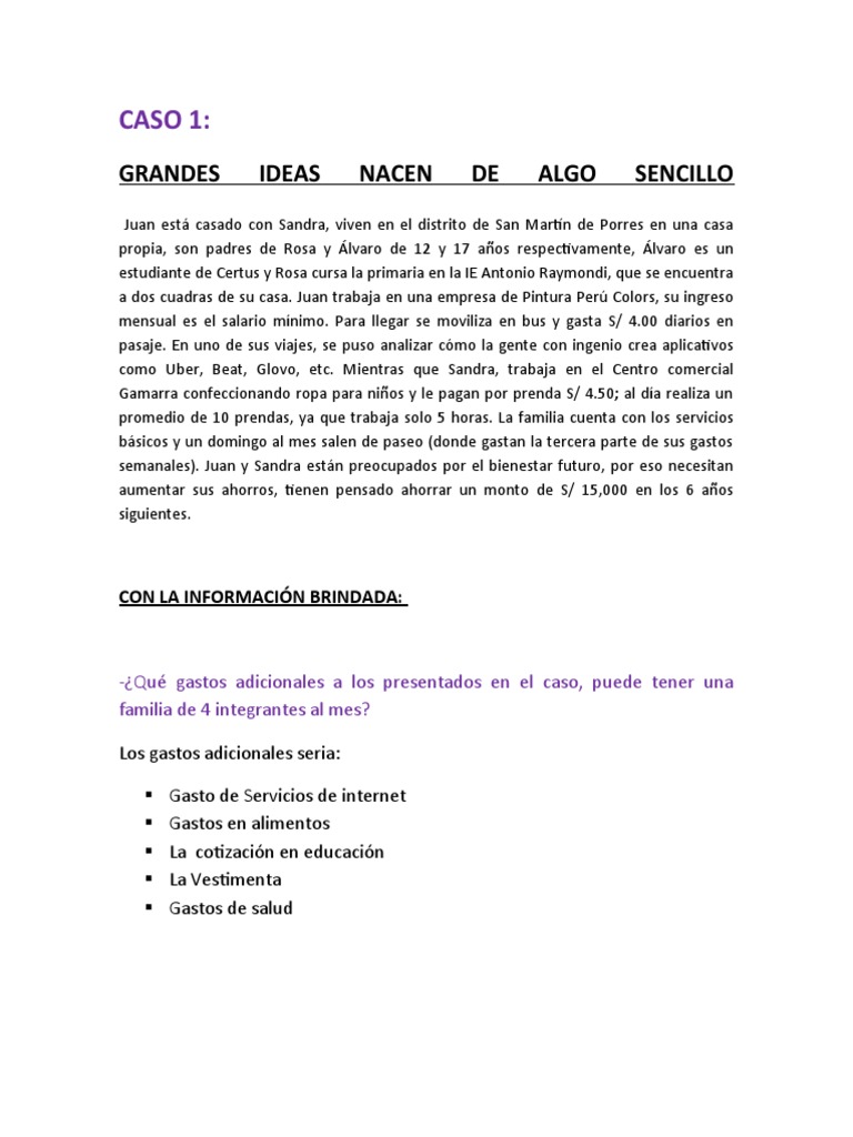 CASO 1 PL | PDF | Economias