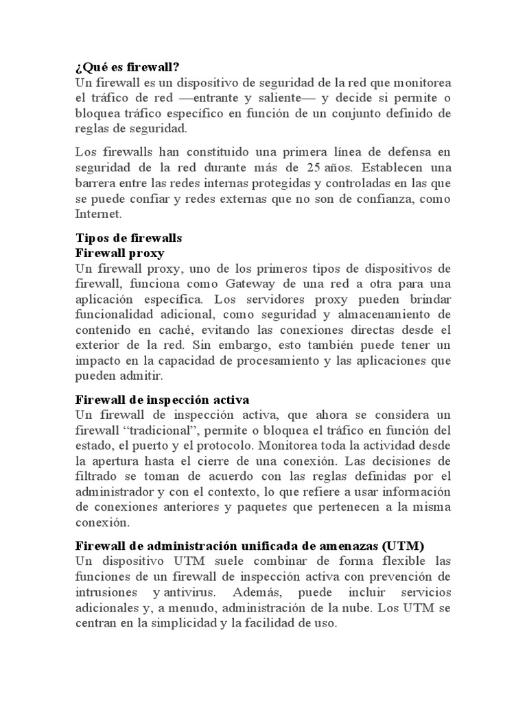 Qué Es Firewall | PDF | Cortafuegos (informática) | Malware