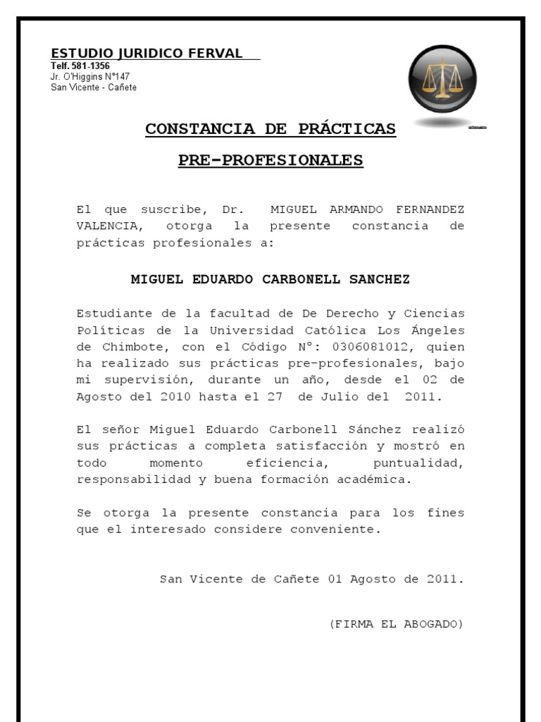 Constancia de Practica Preprofesional