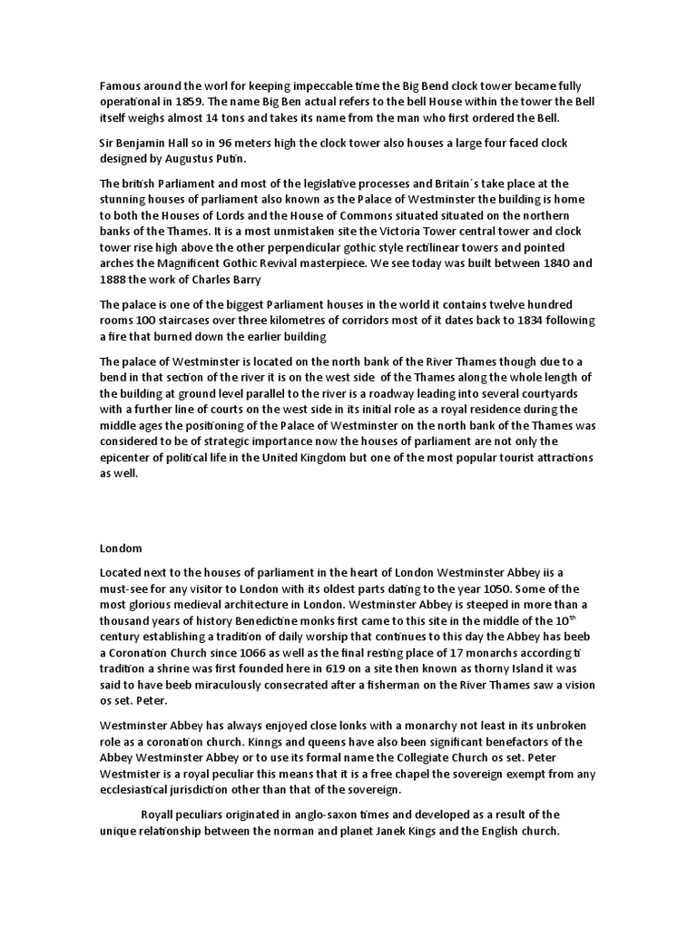 Famous Around The Worl For Keeping Impeccable Time The Big Bend Clock ...