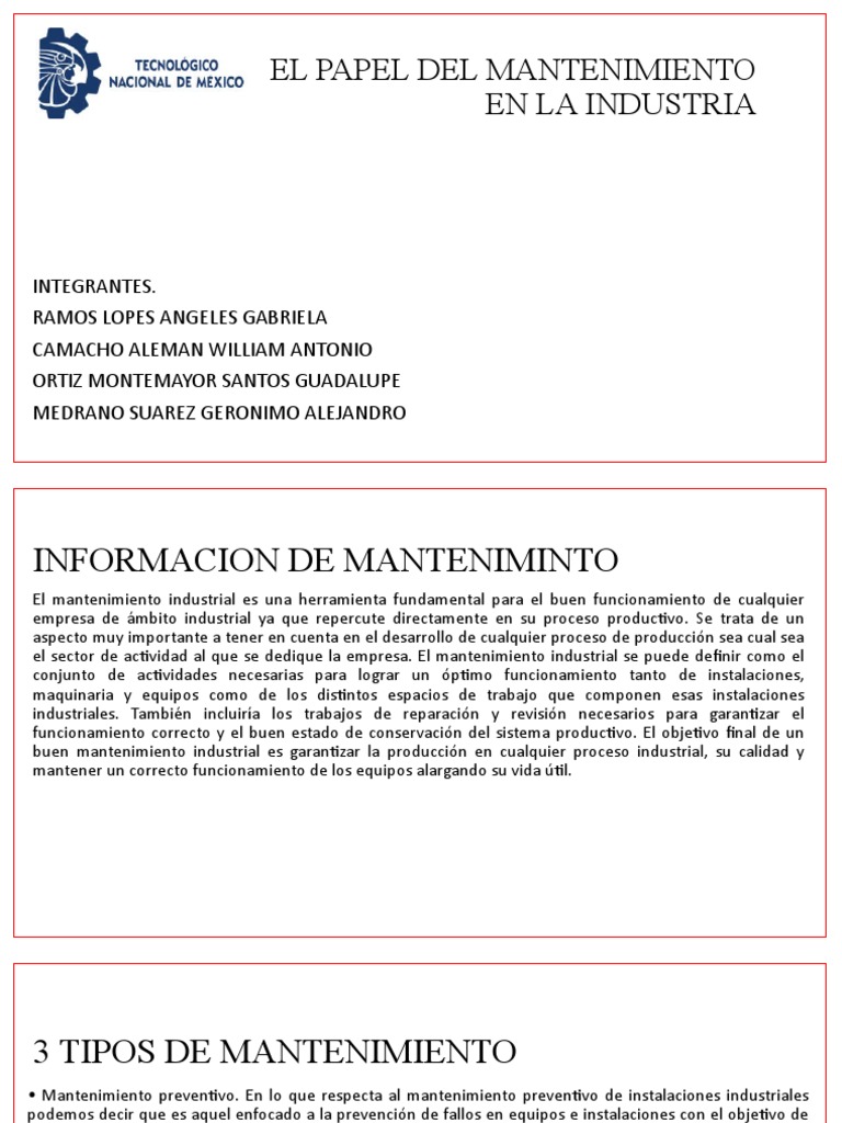 El Papel Del Mantenimiento en La Industria | PDF | Business