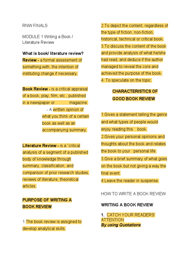 RNW Finals | PDF | General Fiction