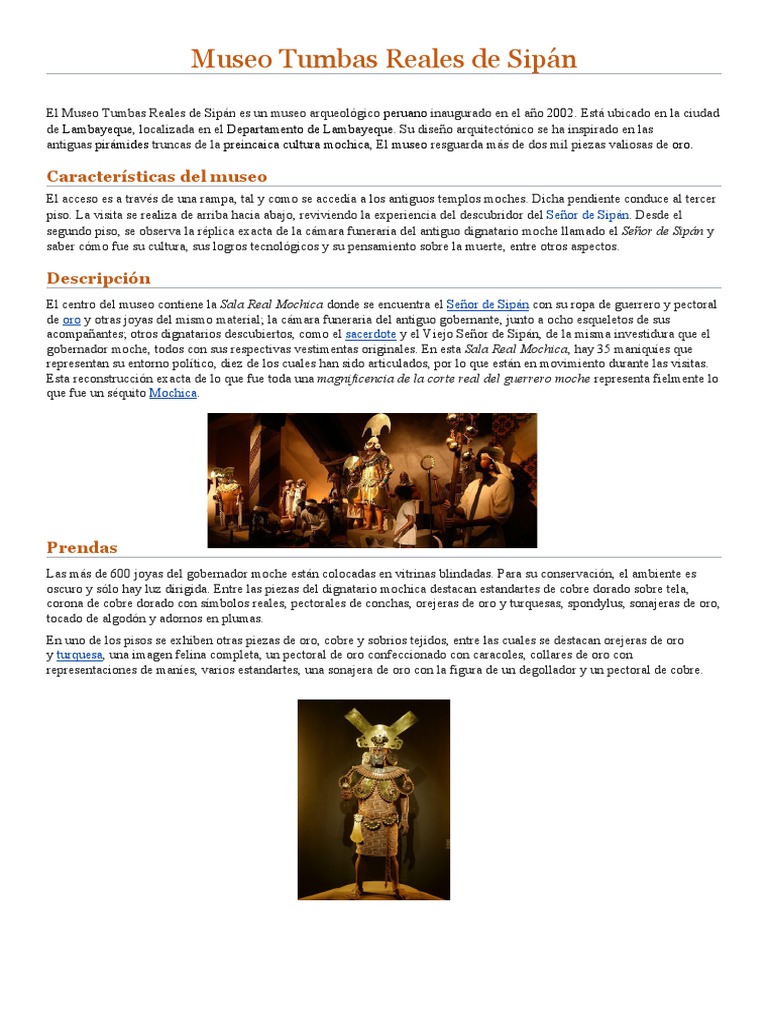 Informe sobre el Museo Señor de Sipán | PDF