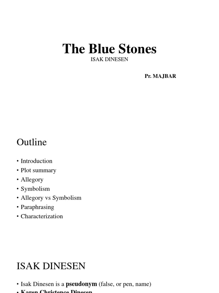 The Blue Stones Explain | PDF | Allegory