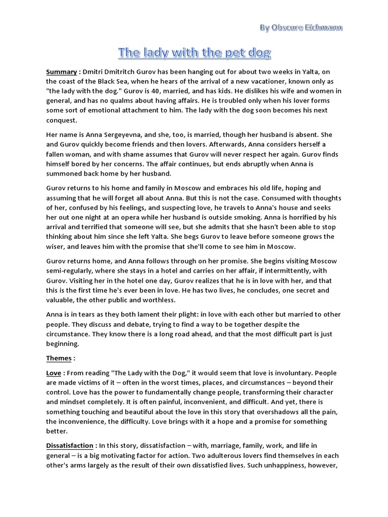 An Unexpected Affair: A Summary and Analysis of Anton Chekhov's 'The ...