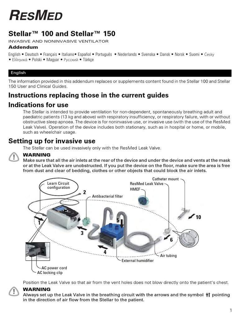 Stellar™ 100 and Stellar™ 150 - ResMed | PDF | Disinfectant | Products ...