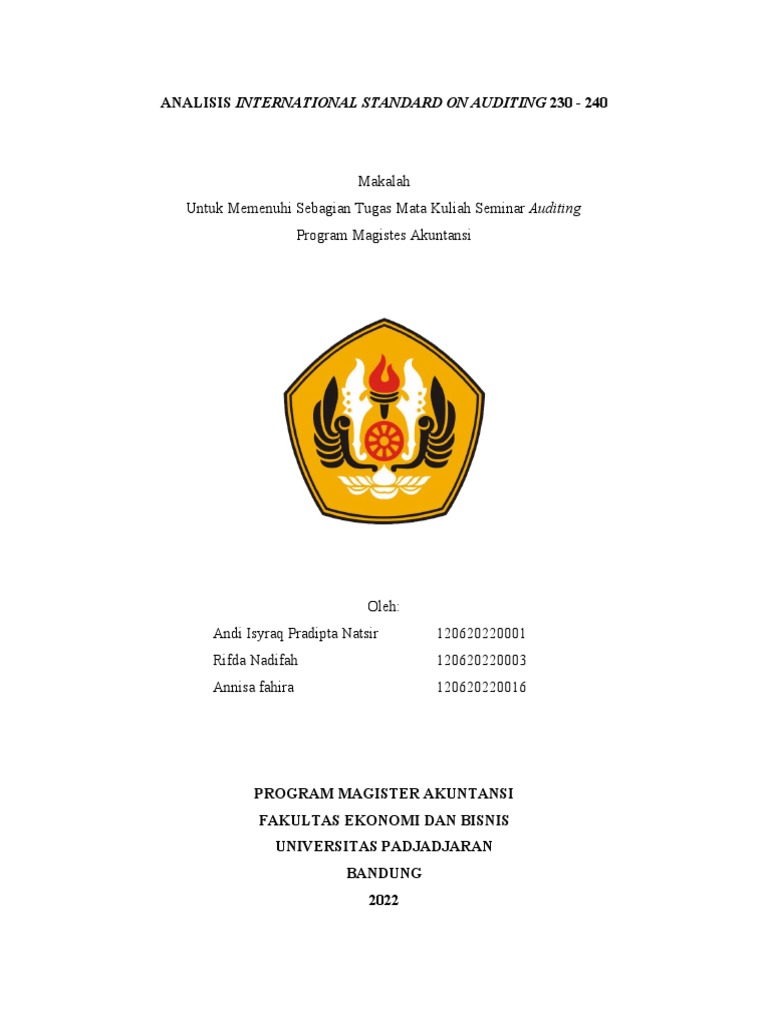 Group 1 - Isa 230 & 240 | PDF