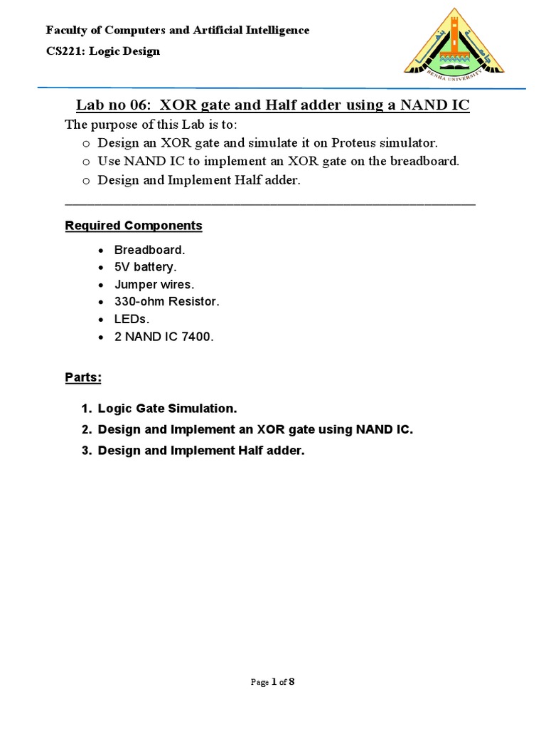 Lab no 06 - Logic Design | PDF | Logic Gate | Electronic Engineering