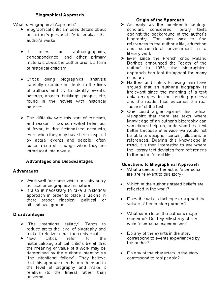Biographical Approach | PDF | Biography | Author