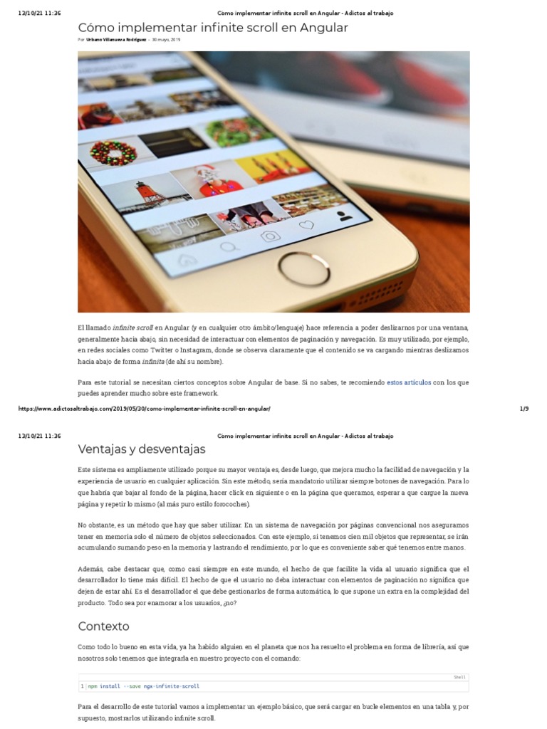 Cómo Implementar Infinite Scroll en Angular - Adictos Al Trabajo | PDF ...