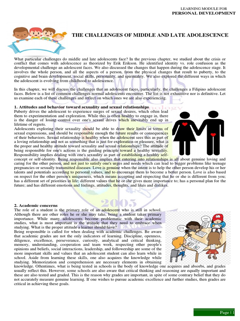 Challenges in Middle and Late Adolescence | PDF | Adolescence | Human ...