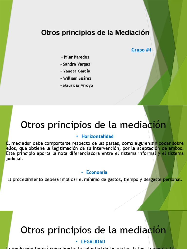 Otros Principios de La Mediación Expo. | PDF