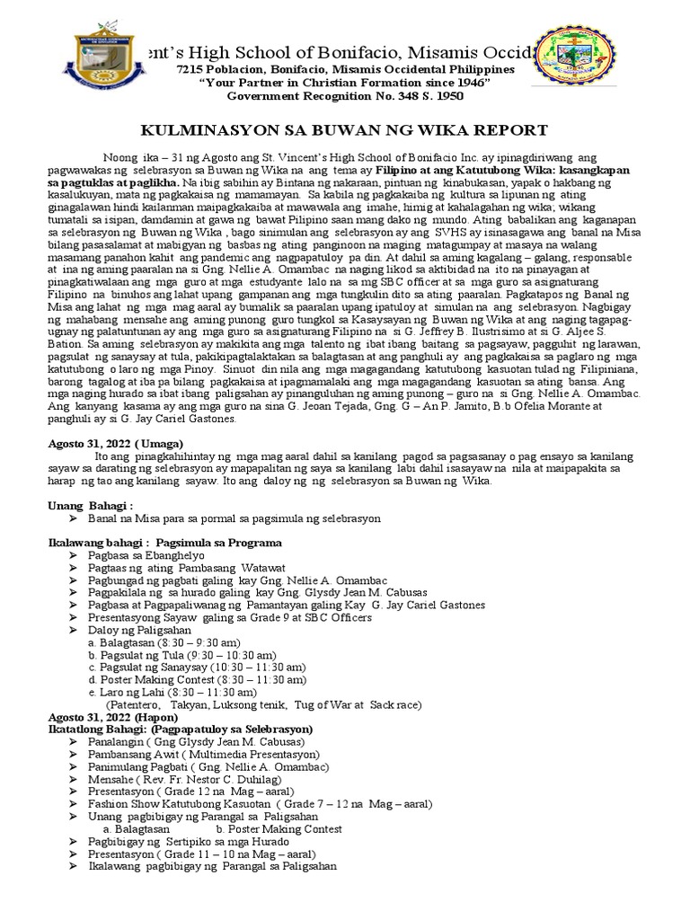 Buwan NG Wika Report | PDF