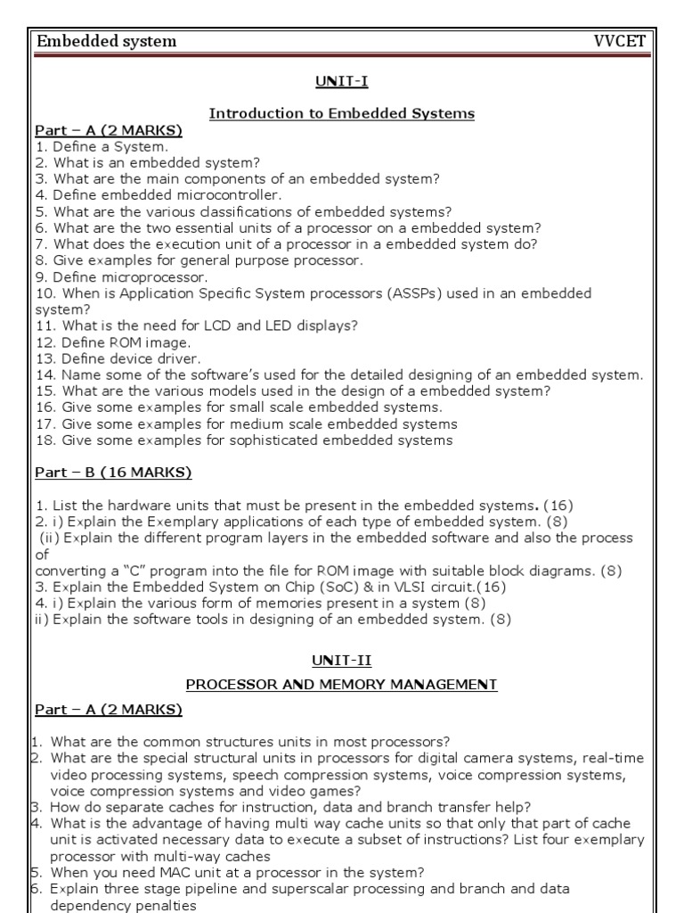 Emebbedd Question Bank | Download Free PDF | Instruction Set | Embedded System