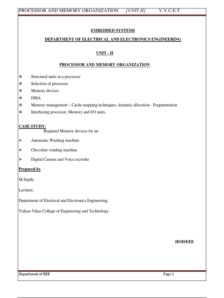 Unit 2 - Embedded System | PDF | Dynamic Random Access Memory | Random Access Memory
