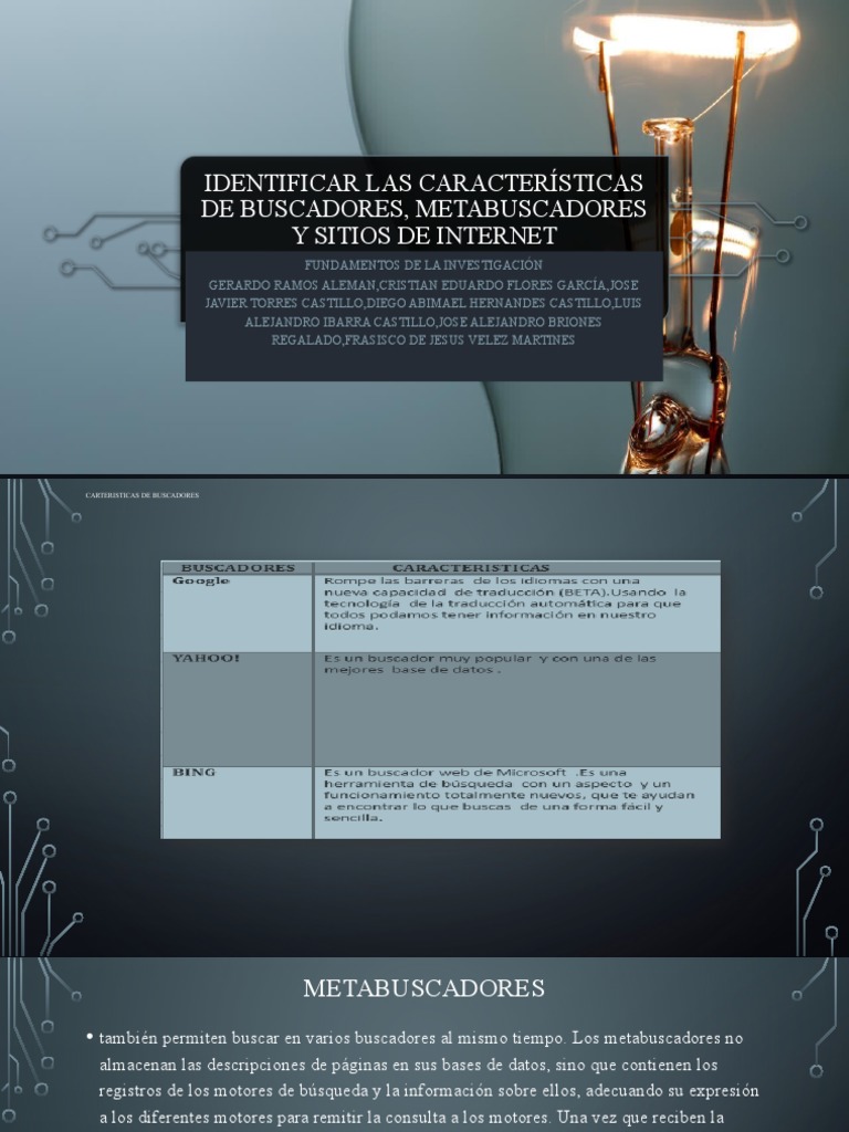 Características de Buscadores y Webs | PDF | Ingenieria Eléctrica ...