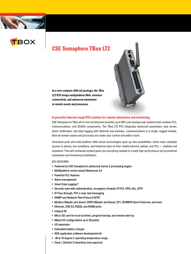 Brochure - T BOX LT2 | PDF | Scada | World Wide Web