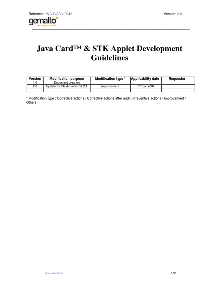 Java Card & STK Applet Development Guidelines | Download Free PDF | Java Virtual Machine | Java ...