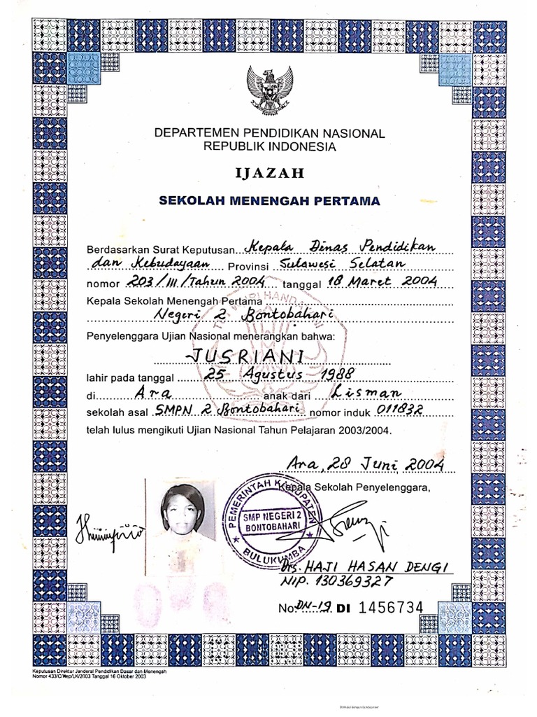 Ijazah SMP | PDF