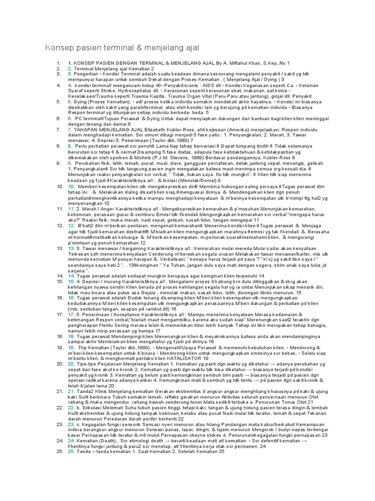 Konsep Pasien Terminal | PDF