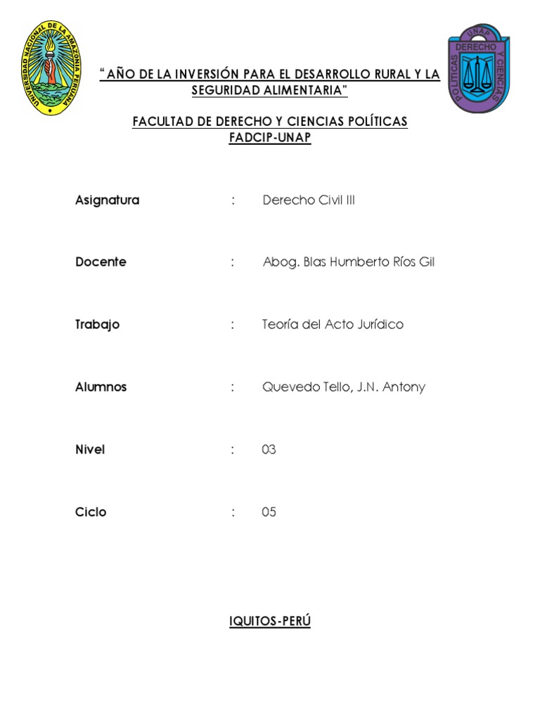 Teoria Del Acto Juridico | PDF | Justicia | Crimen y violencia