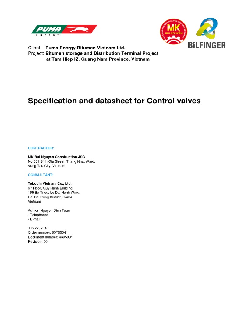 Control Valves - Rev00 | PDF | Valve | Continuum Mechanics
