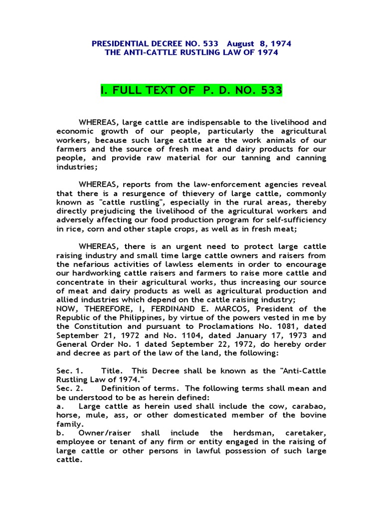 Anti Cattle Rustling Law | PDF | Witness | Crimes