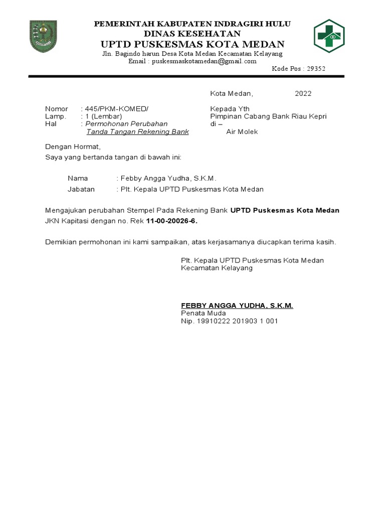 Surat Perubahan Specimen | PDF