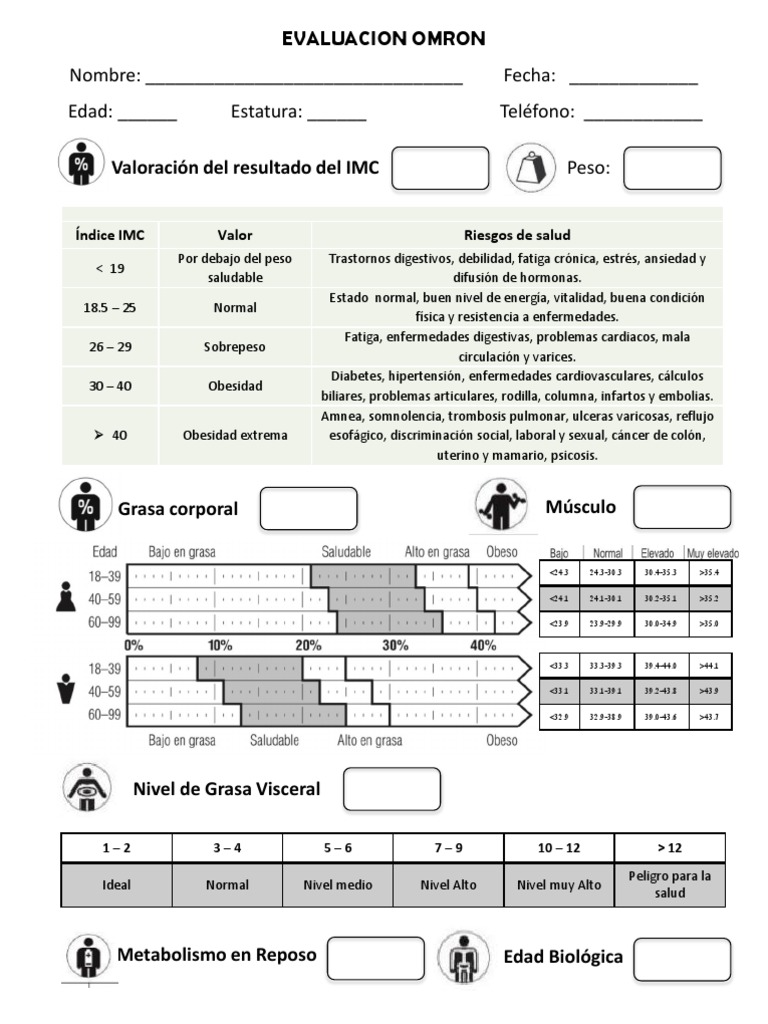 Hoja De Trabajo De Composición Corporal