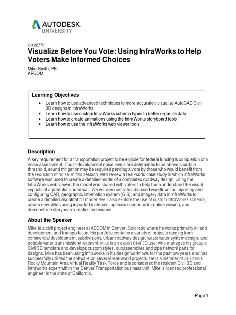 Visualize Before You Vote: Using InfraWorks to Help Voters Make ...