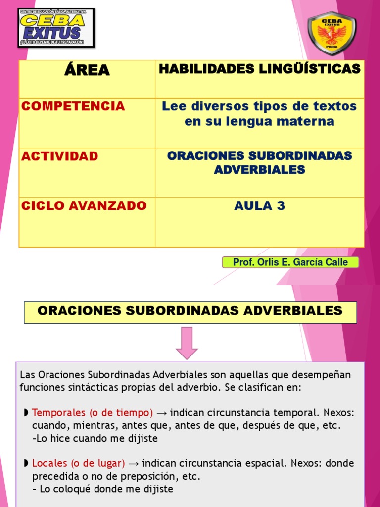 PDF - Oraciones Sub. Adv. - Narrativa Del 50-60 y 70 | PDF