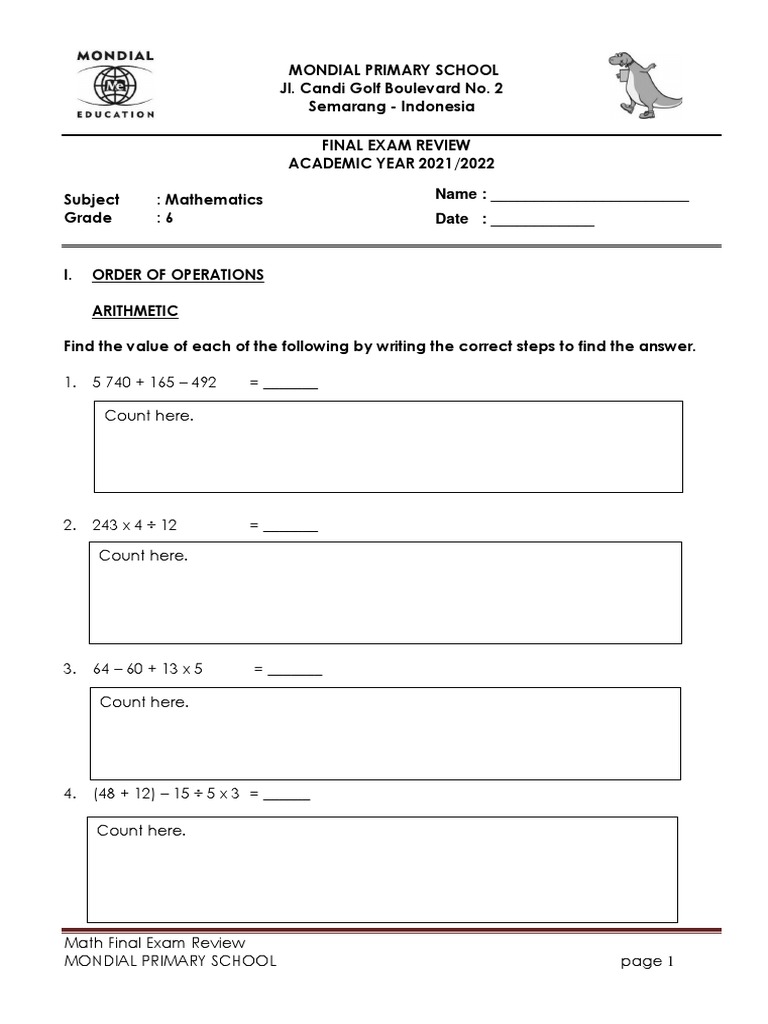 Math Final Exam Review | PDF | Circle | Decimal