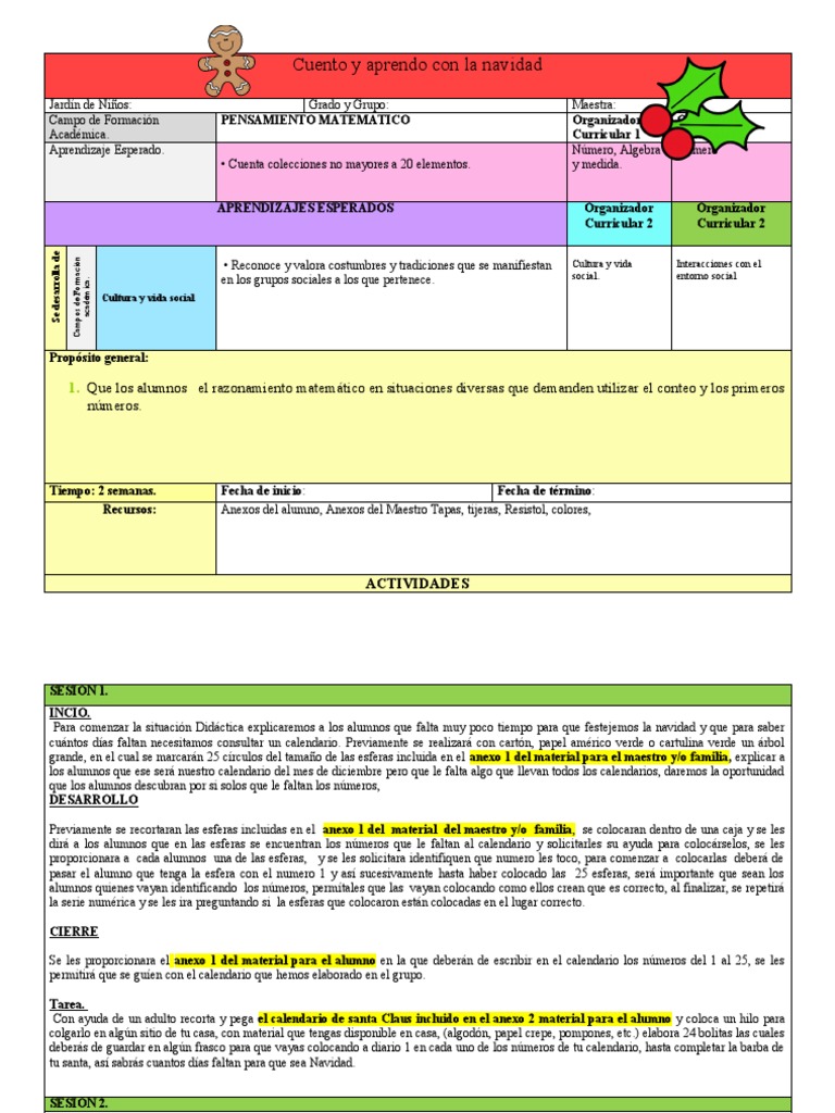 Plan Cuento y Aprendo Con La Navidad | PDF | Evaluación | Navidad