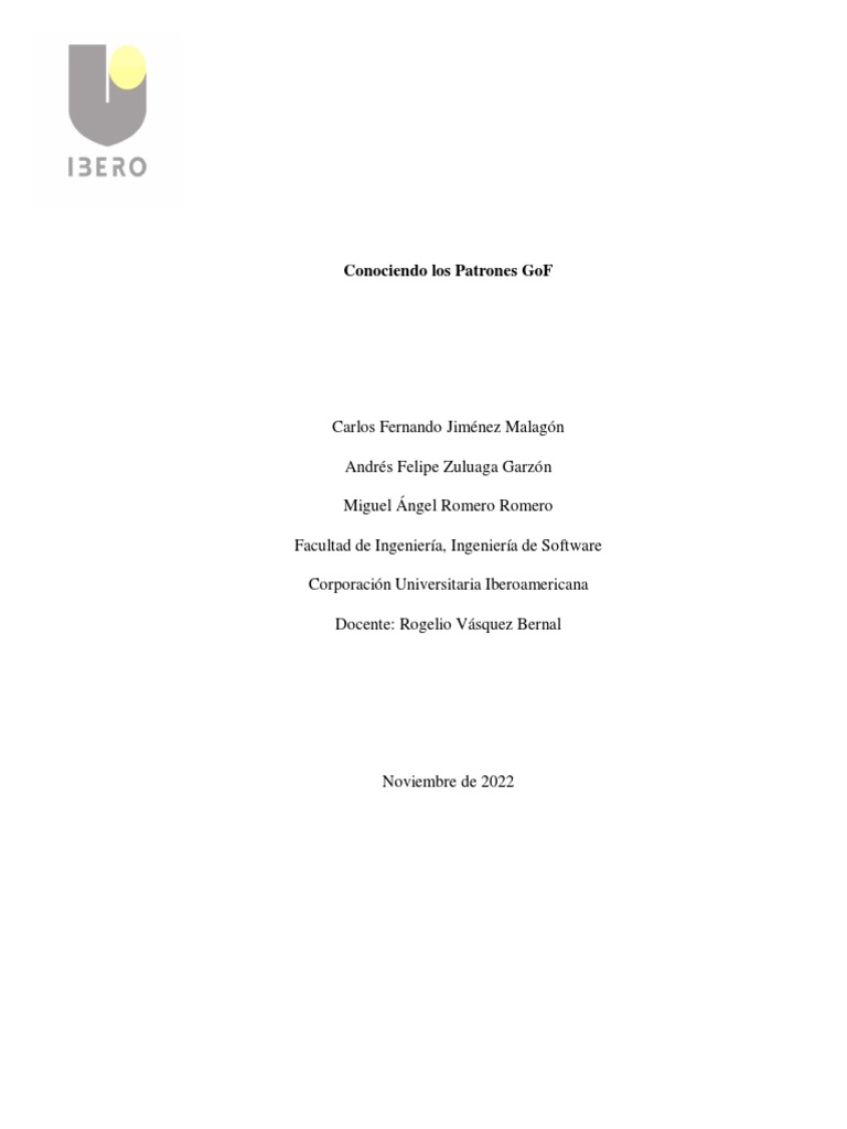 Introducción a los Patrones GoF | PDF | Patrón de diseño de software ...