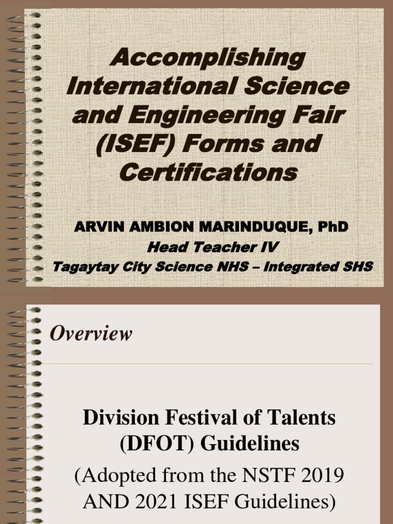 Accomplishing ISEF Forms and Certifications V2.0 | PDF | Institutional ...