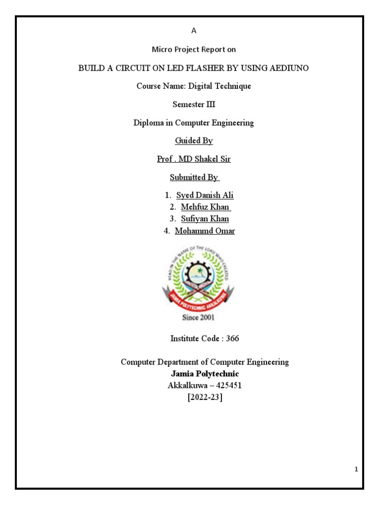 Dte Micro Project | PDF | Electrical Network | Light Emitting Diode