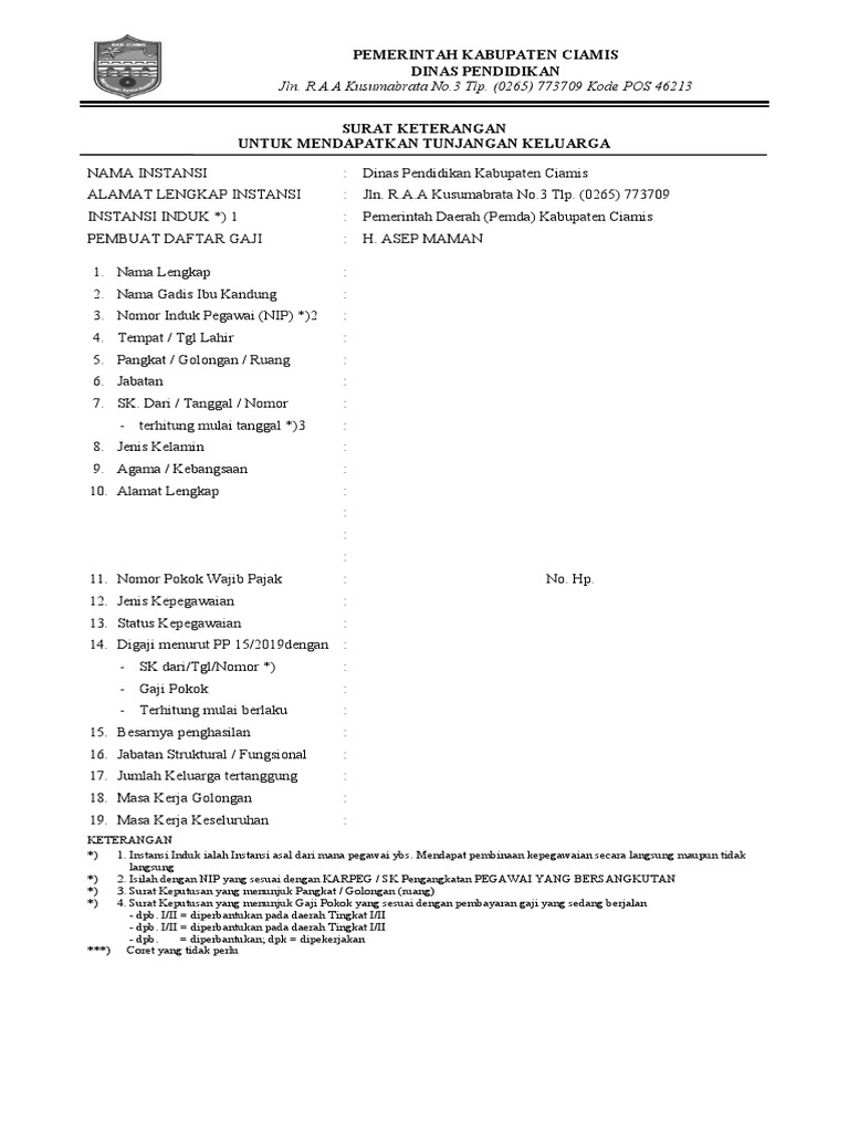 Contoh Format Skumptk 2023 | PDF