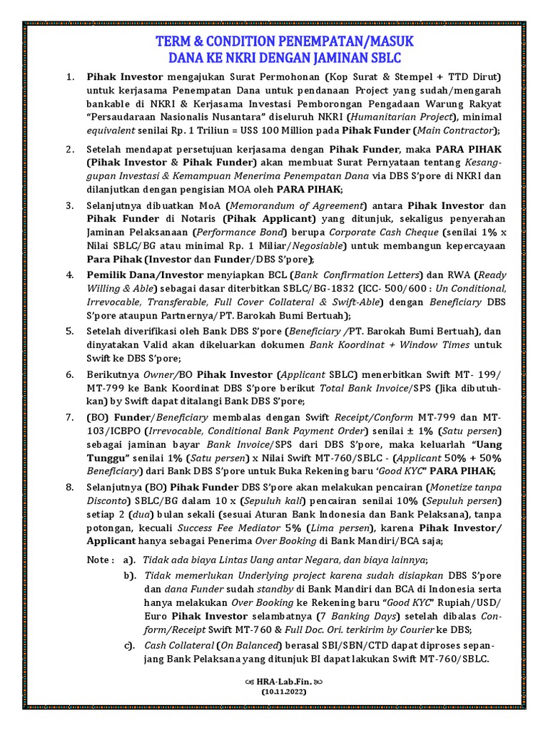 00) - Herra-Brosur Penempatan Dana SBLC | PDF