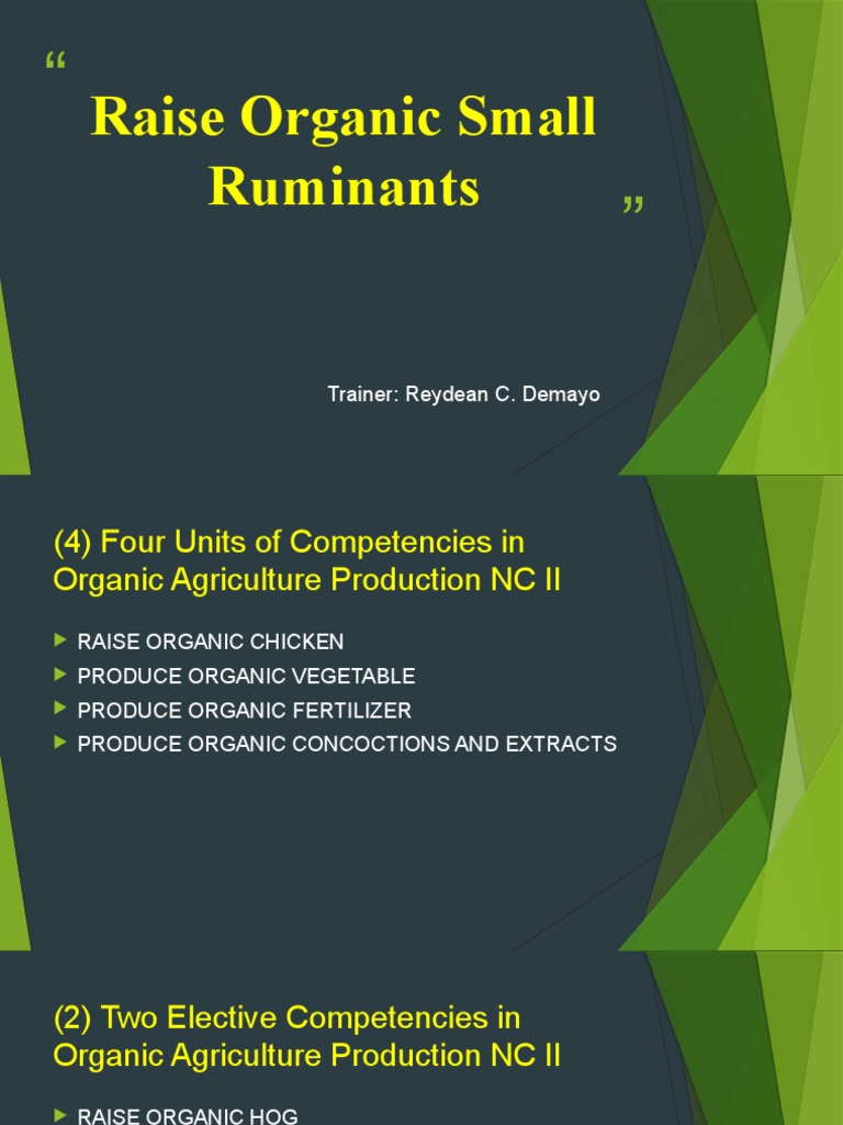 EL2 - Raise Organic Small Ruminants | PDF | Ruminant | Goat