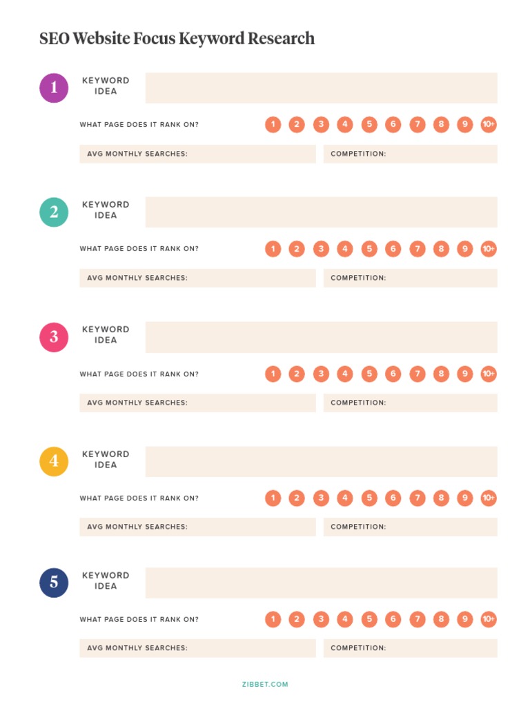 Comprehensive Keyword Research Spreadsheet for Optimizing an SEO Website | PDF | Search Engine ...