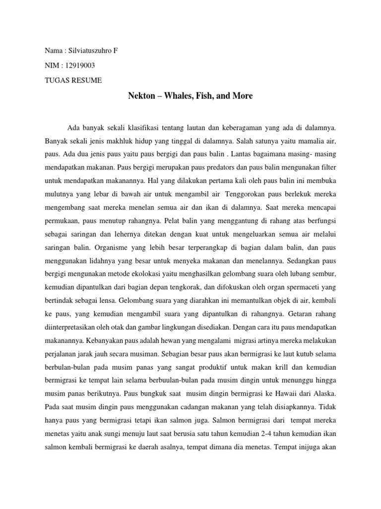 Silviatus - RESUME Nekton Dan Benthos | PDF